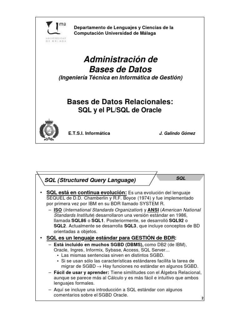 Apuntes Oracle y PLSQL | PDF | Pl / Sql | SQL