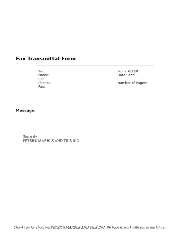 Fax Transmittal Form: Message | PDF | Law