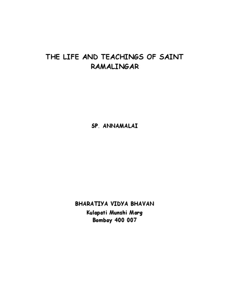 The Life and Teachings of Saint Ramalingar | PDF | Social Science
