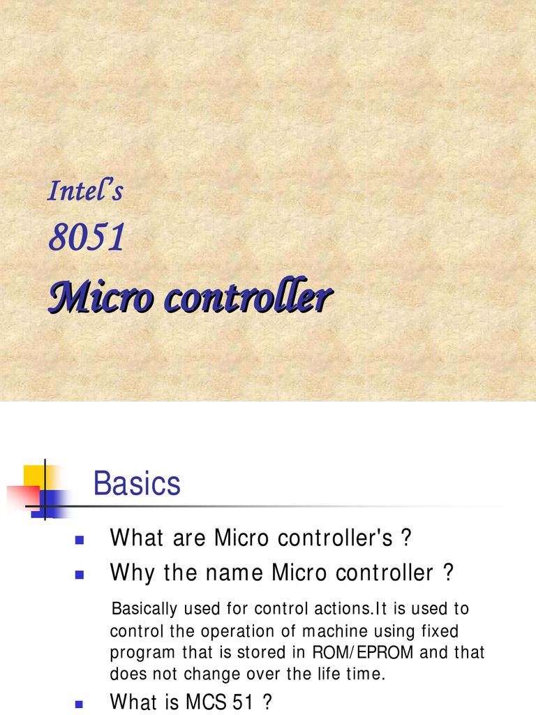 Overview of Intel 8051 Microcontroller | PDF | Computers