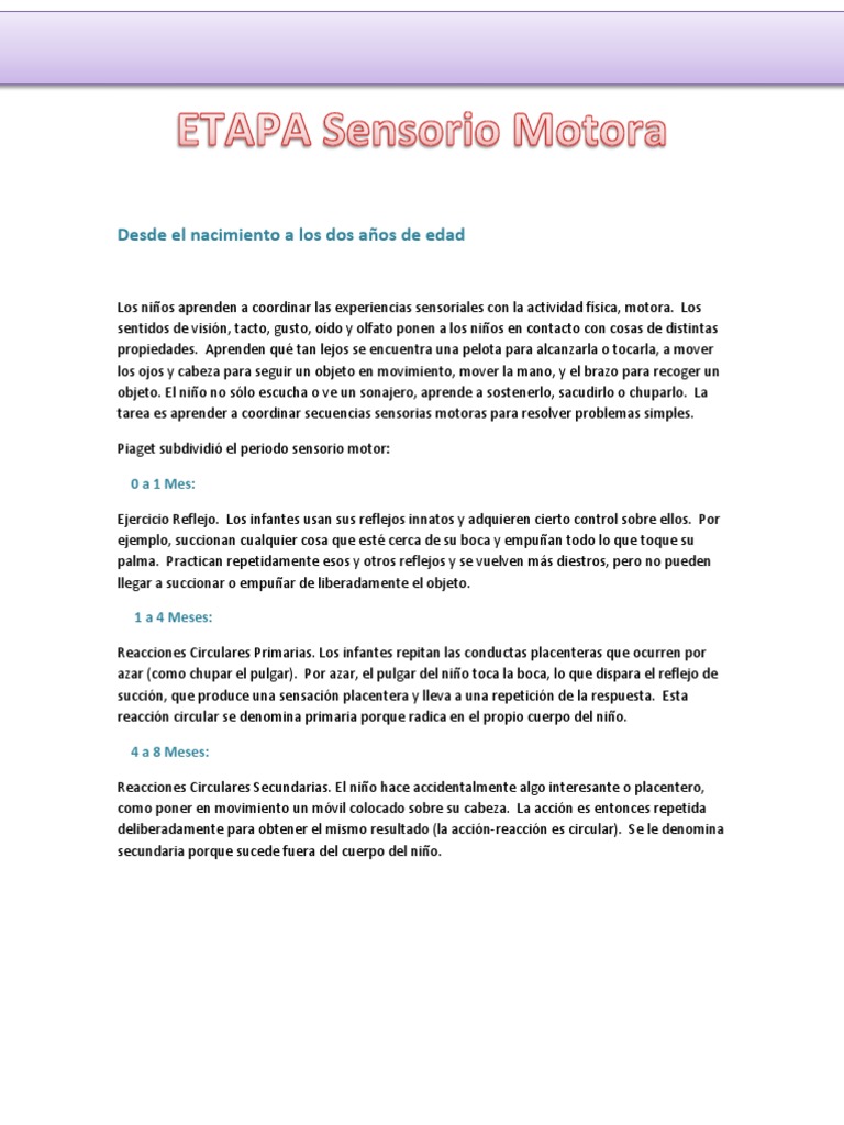 ETAPA Sensorio Motora | PDF