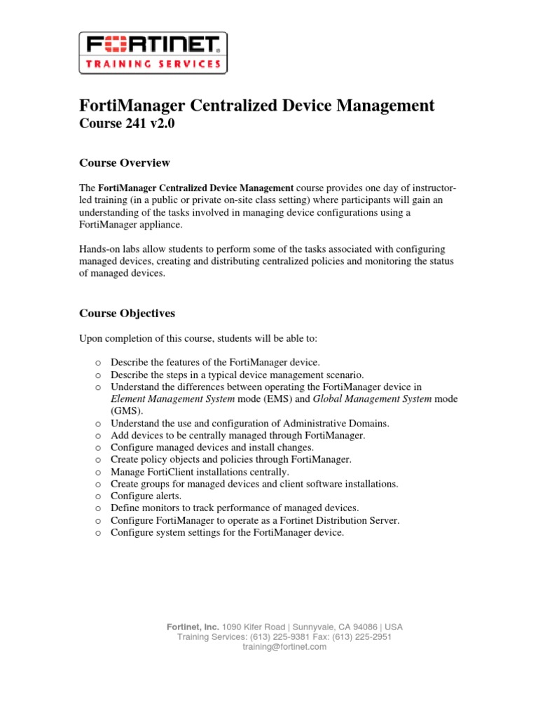 241 - FortiManager Centralized Device Management | PDF | Computer ...