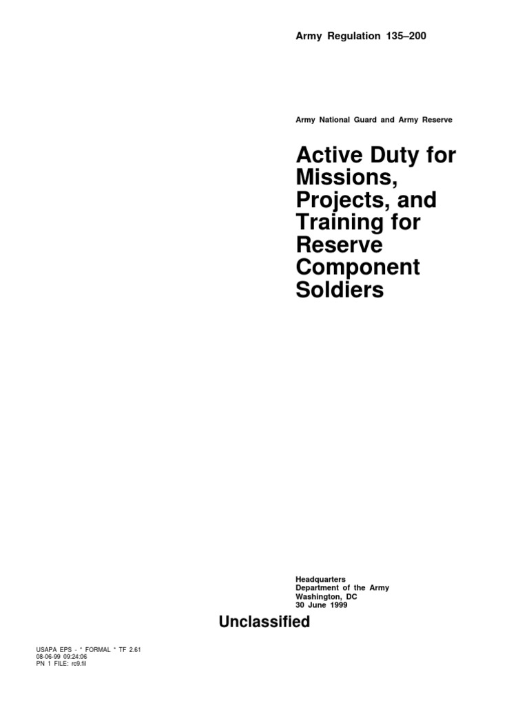 Ar 135-200 - Active Duty For Reserve Officers | PDF | United States ...