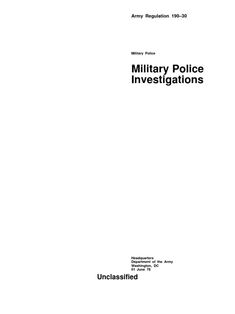 Ar 190-30 Military Police Investigations | PDF | Military Police | Police