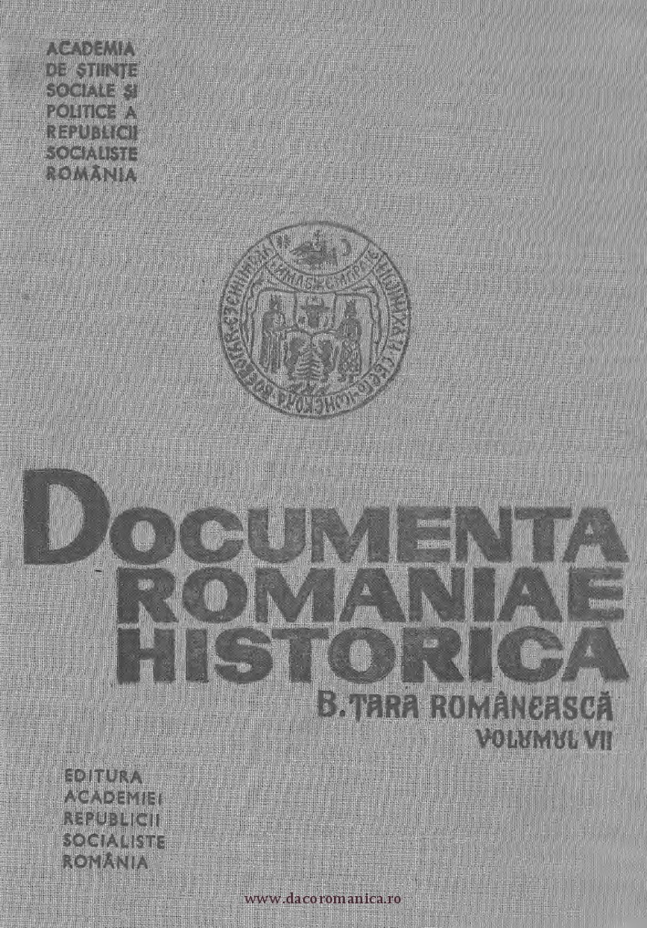 Documenta Romaniae Historica. Seria B Ţara Românească. Volumul 7 1571-1575 PDF | PDF