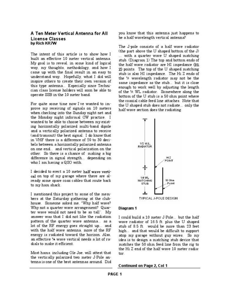 10 Meter Vertical Project | PDF | Antenna (Radio) | Inductor