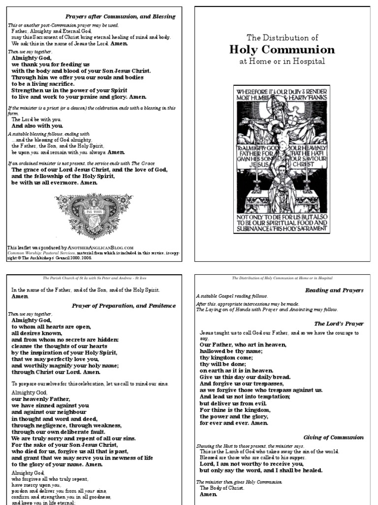 AAB Holy Communion at Home | PDF | Eucharist | Lord's Prayer