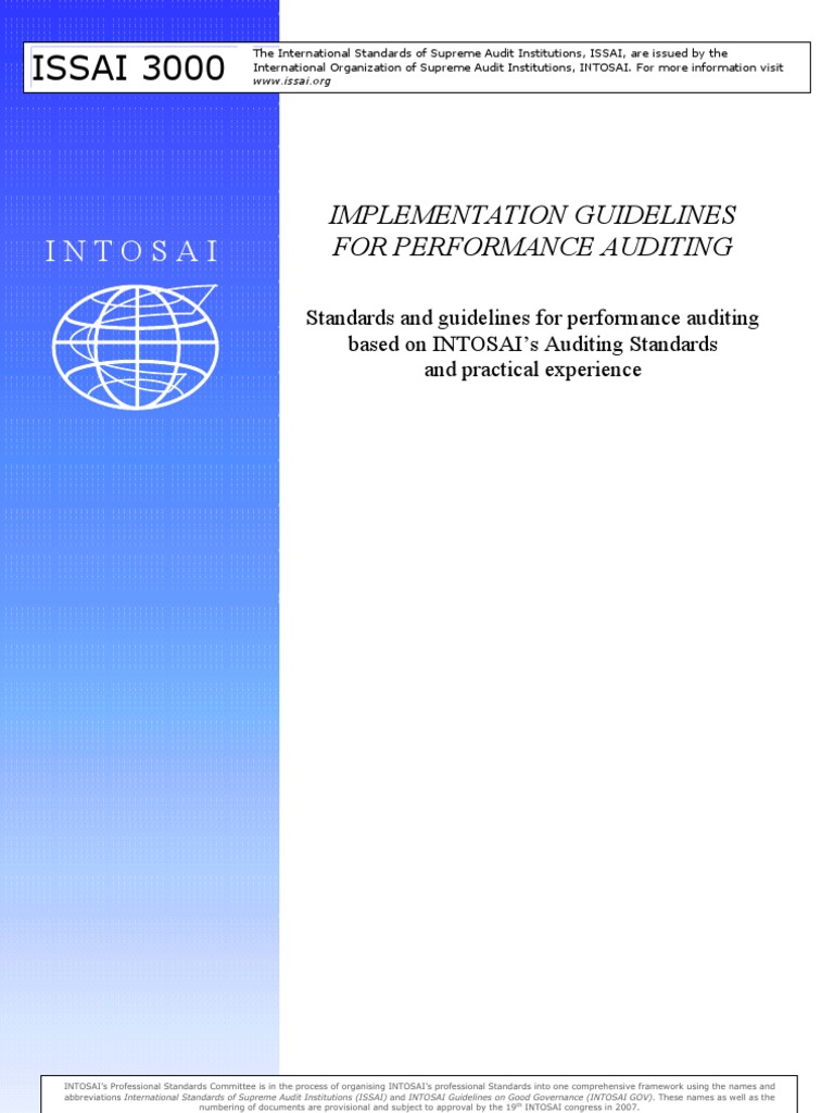 Guia Intosai ISSAI 3000 | Program Evaluation | Audit