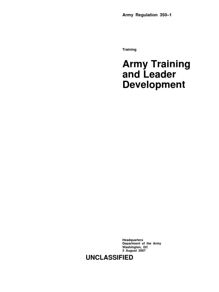 Ar 350-1 The Army Training and Leader Development | PDF
