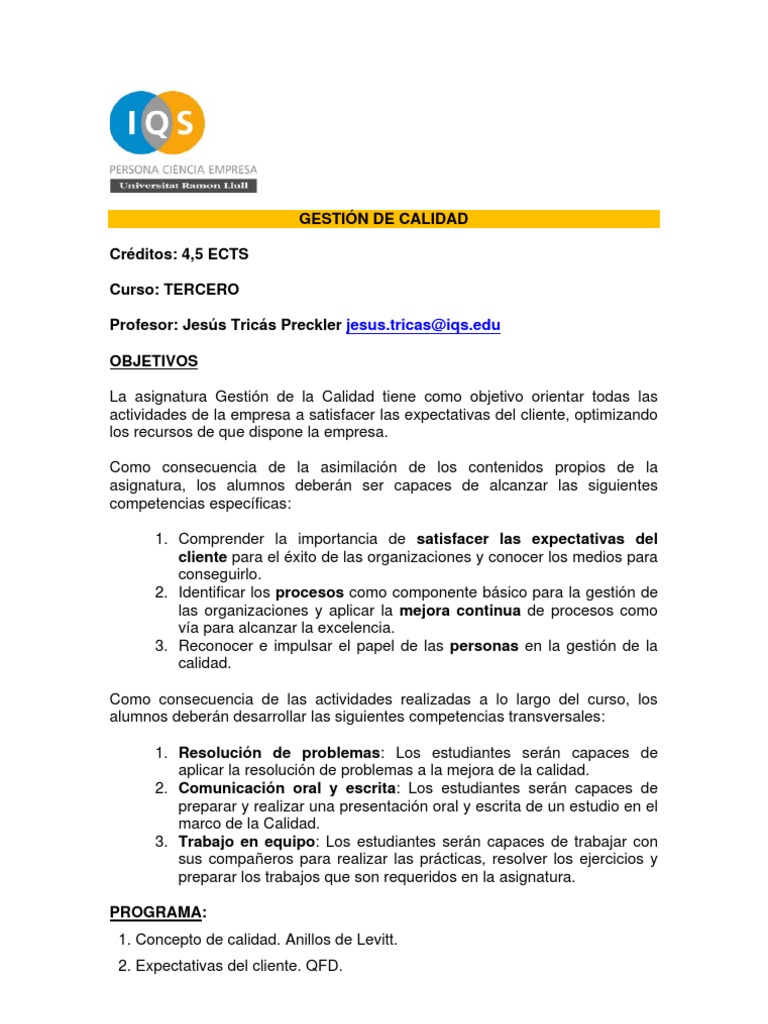 Gestióndecalidad Pdf Calidad Comercial Gestión De La Calidad