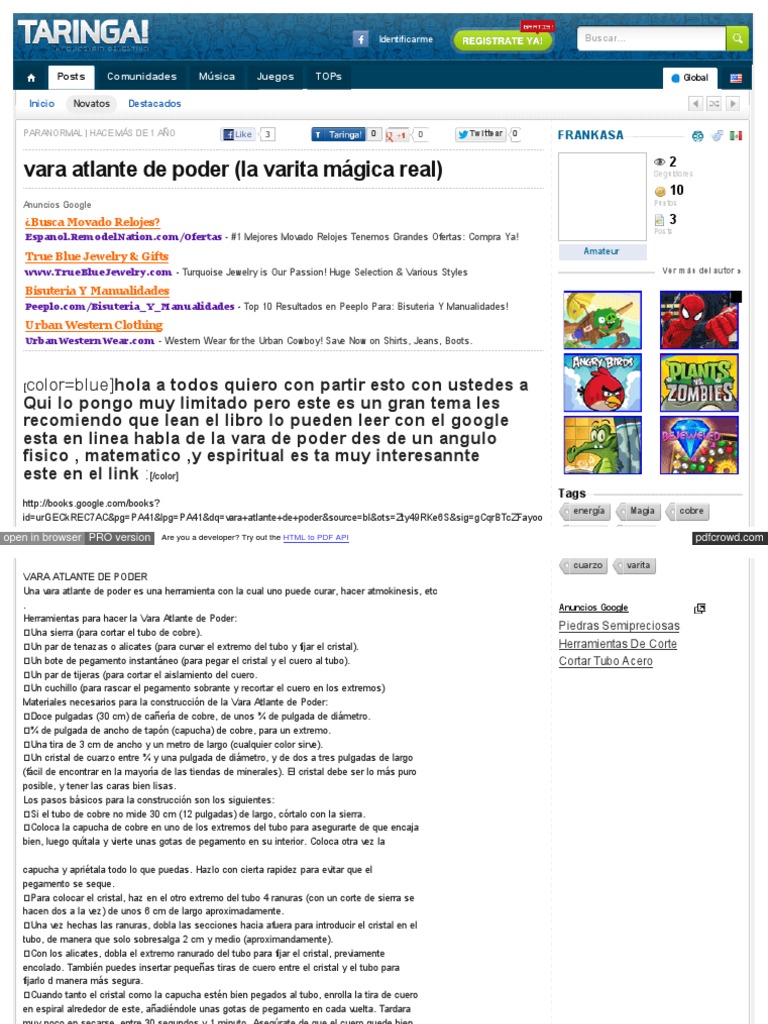 Vara Atlante de Poder | PDF | Cobre | Pulgada