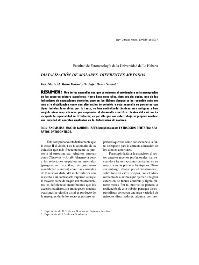 Ortodoncia Odontologia Metodos de Distalización Molar | PDF | Anatomia ...