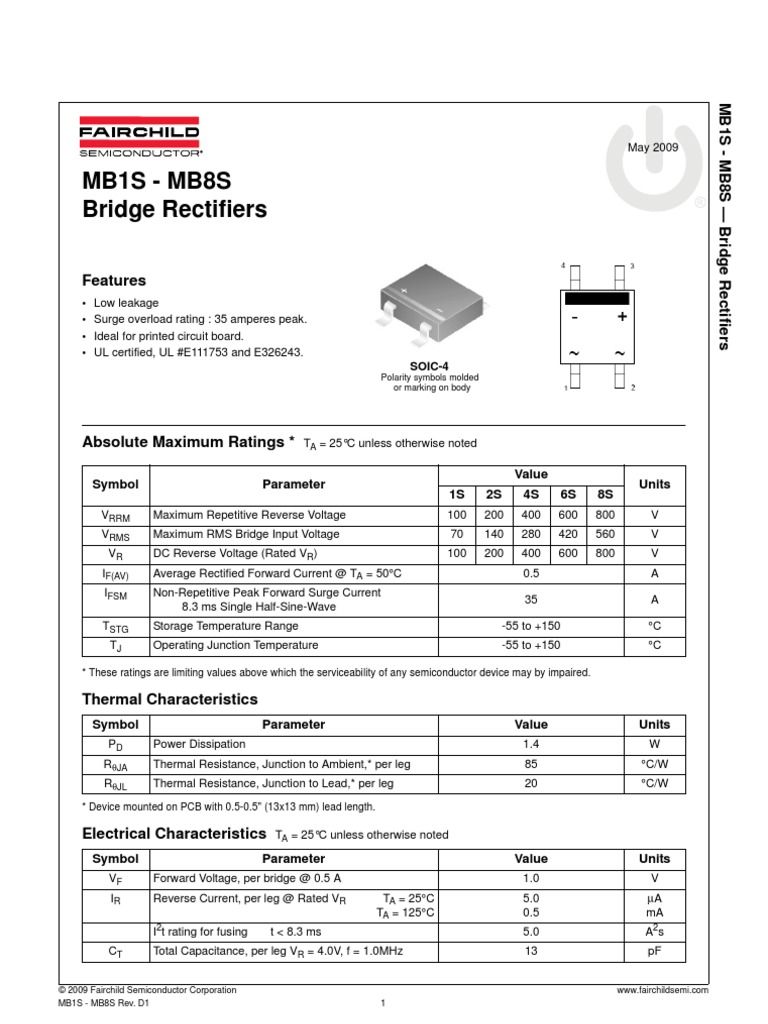 MB6S Datasheet | Rectifier | Counterfeit