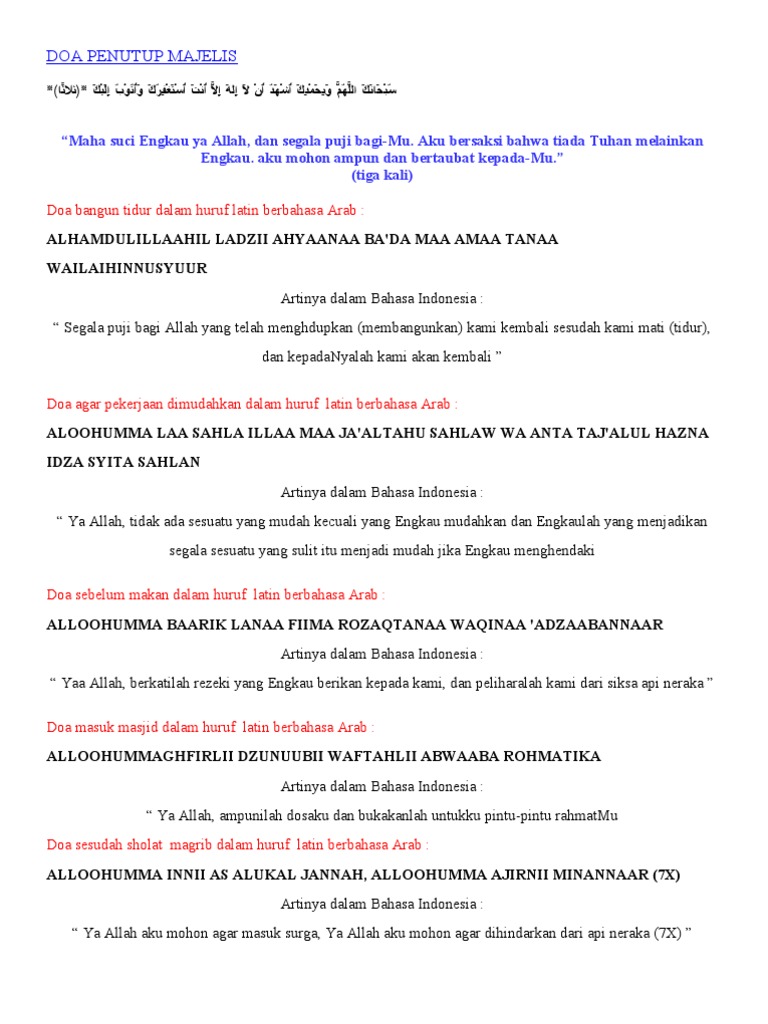 Kumpulan Doa2 Yng Hrs Dhafal | PDF | Seni & Disiplin Bahasa | Kajian Bahasa Asing