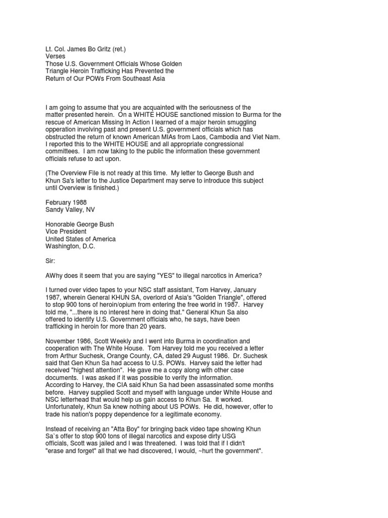 Lt. COL Bo Gritz Discovery of US Involvement in Golden Triangle Opium ...