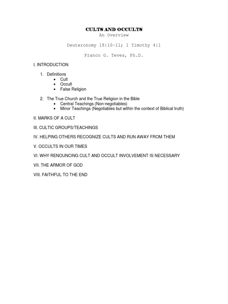 Cults and Occults | PDF | God The Father | Mysticism