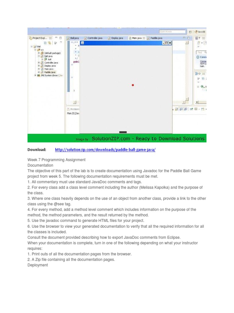 Paddle Ball Game Java Pdf Computer File Java Programming Language 5059