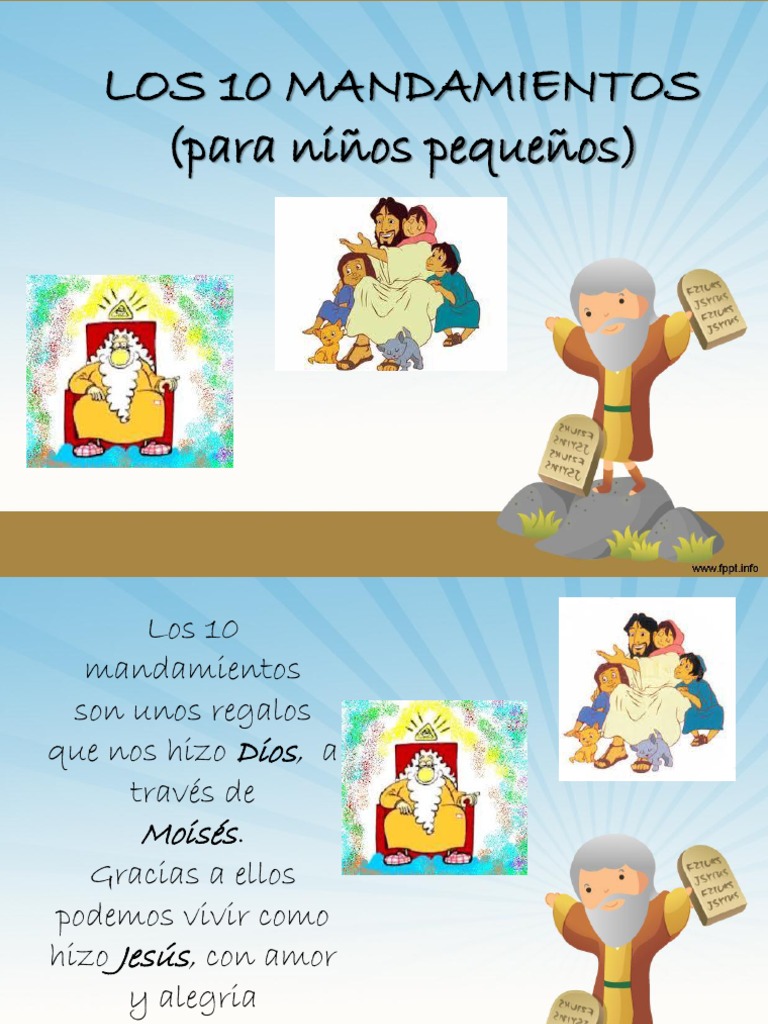 Los 10 Mandamientos Para Niños Pequeños Ia
