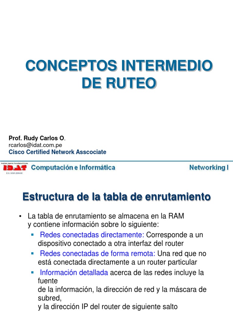 012 Conceptos de Ruteo | PDF | Enrutador (Computación) | Protocolos de ...