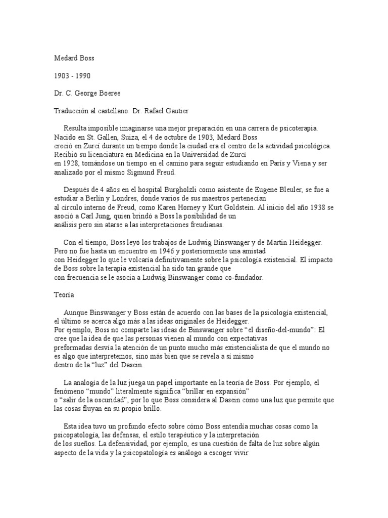 Medard Boss | PDF | Sueño | Existencialismo