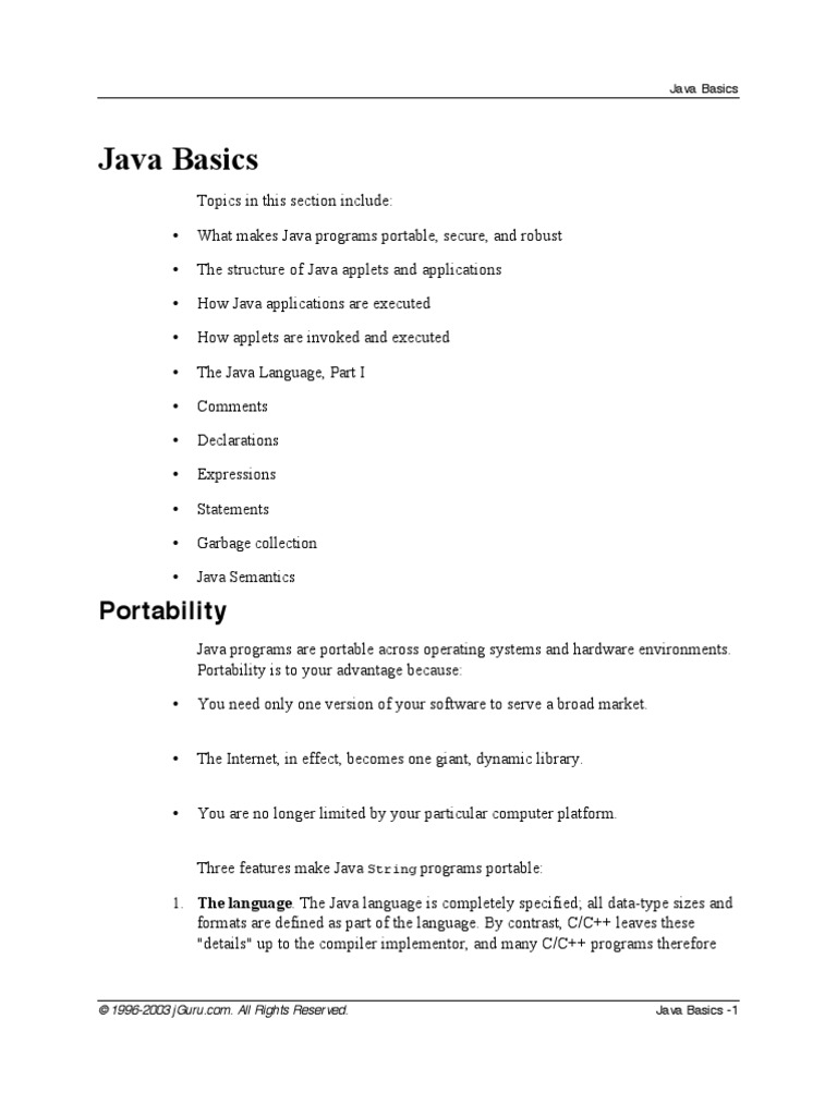 JavaBasics Notes PDF | PDF | Business | Technology & Engineering JavaBasics Notes PDF | PDF | Business | Technology & Engineering