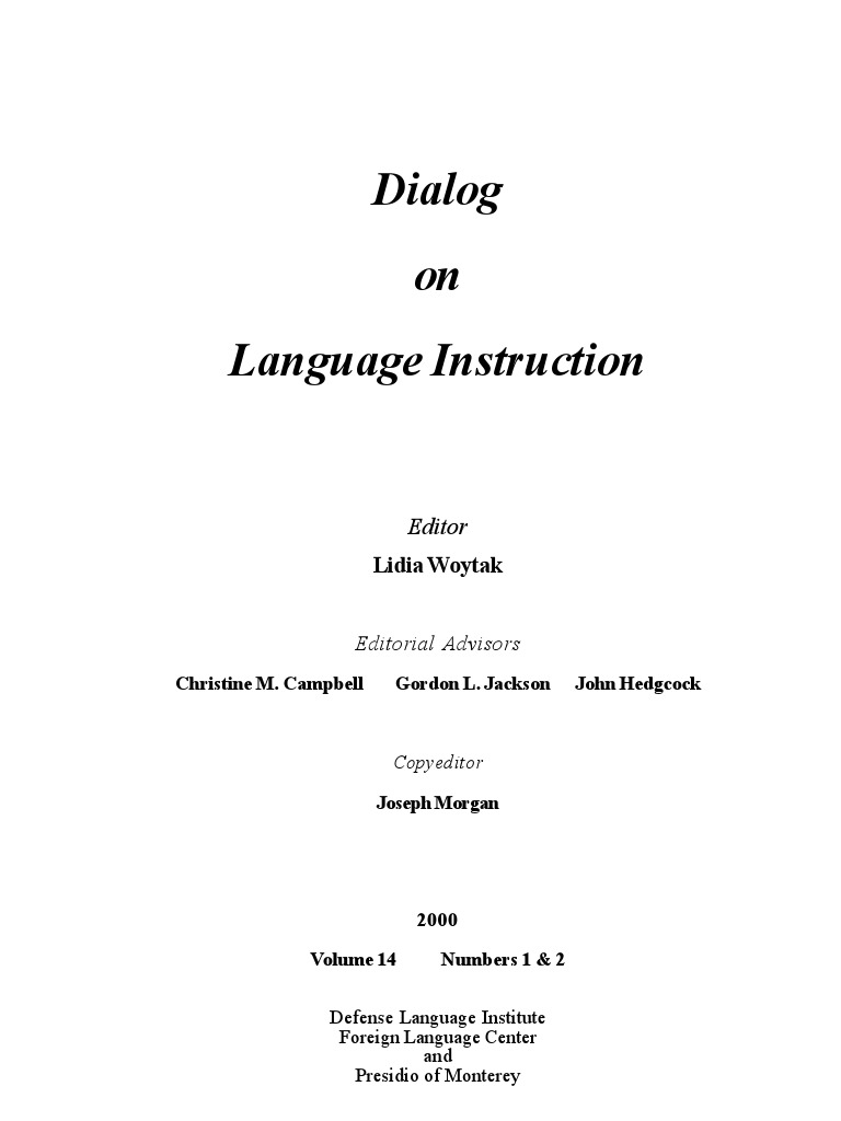 Dli v14 1 | PDF | Second Language | Second Language Acquisition