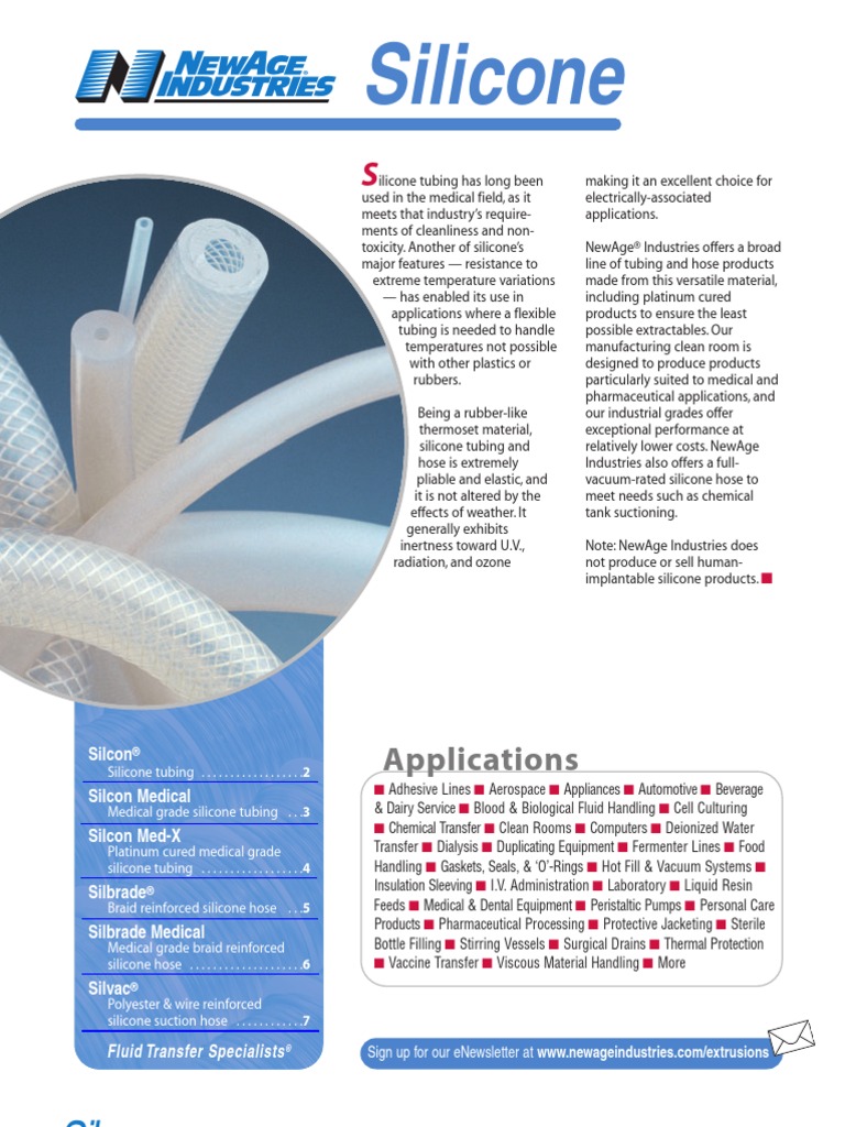 NewAge Silicone Catalog PDF | PDF | Silicone | Sterilization (Microbiology)