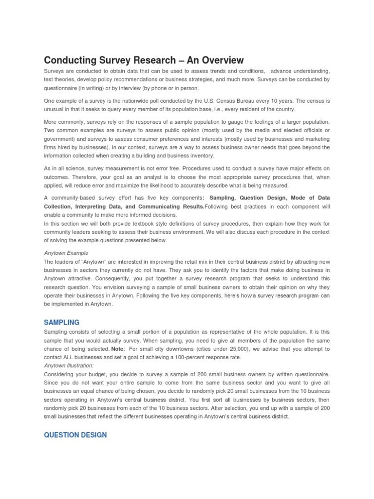 Conducting Survey Research | PDF | Focus Group | Survey Methodology