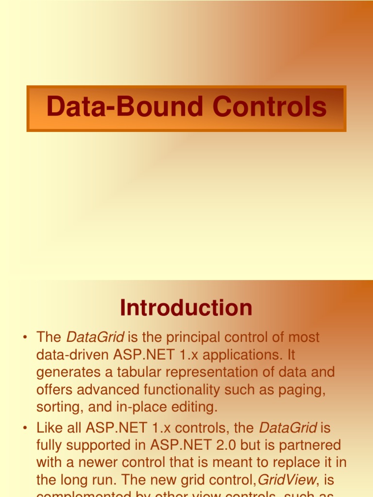 Data Bound Controls Pdf Class Computer Programming Inheritance Object Oriented Programming 2726
