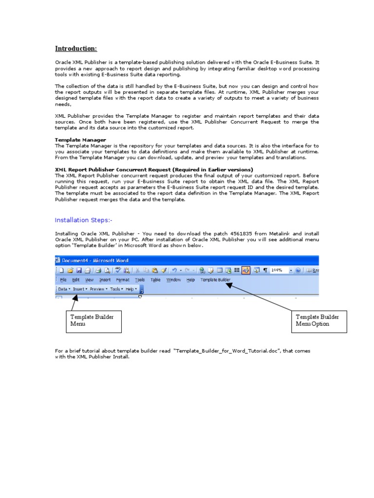 Steps To Create XML Publisher Report | PDF | Oracle Database | Xml