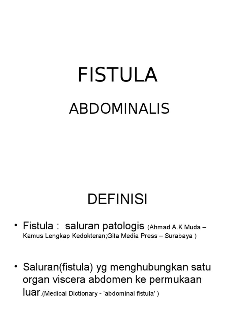 Fistula | PDF