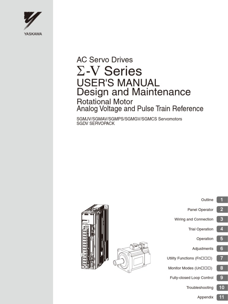 Σ-V Series USER'S MANUAL | PDF | Power Supply | Cable