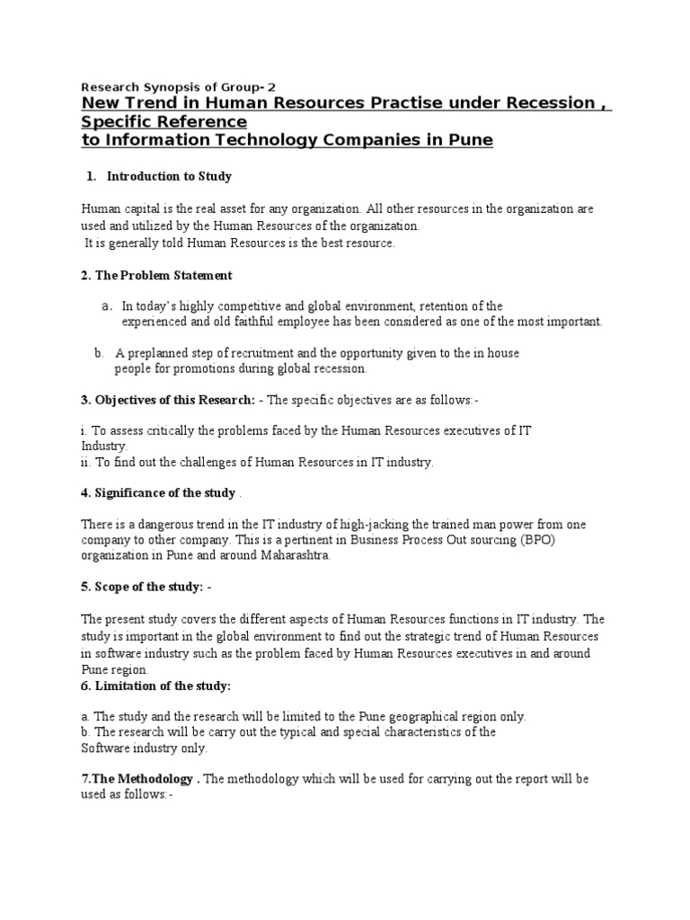 Synopsis Format | Business | Science