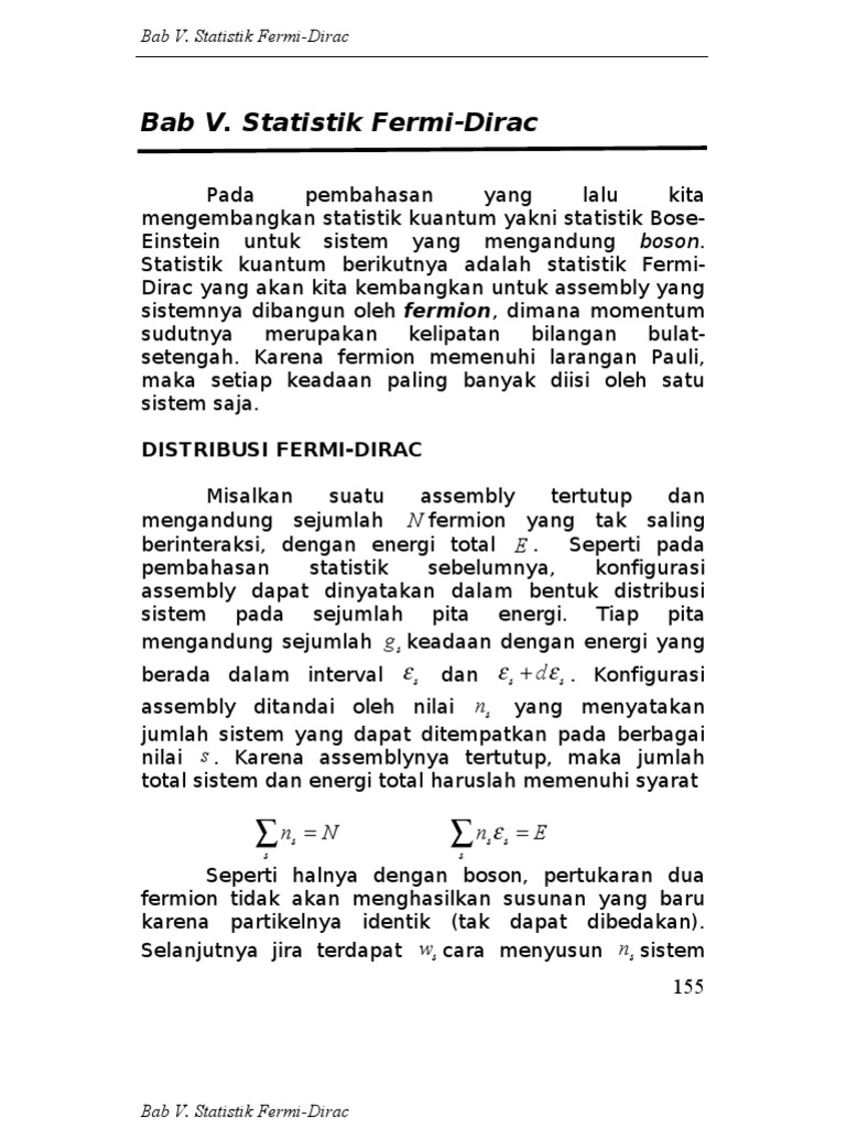 Statistik Fermi Dirac | PDF