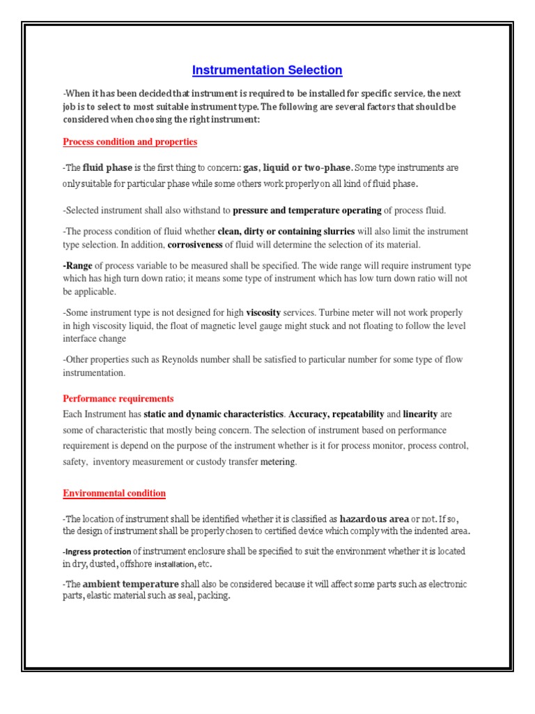 Instrumentation Work Procedure | PDF | Measuring Instrument ...