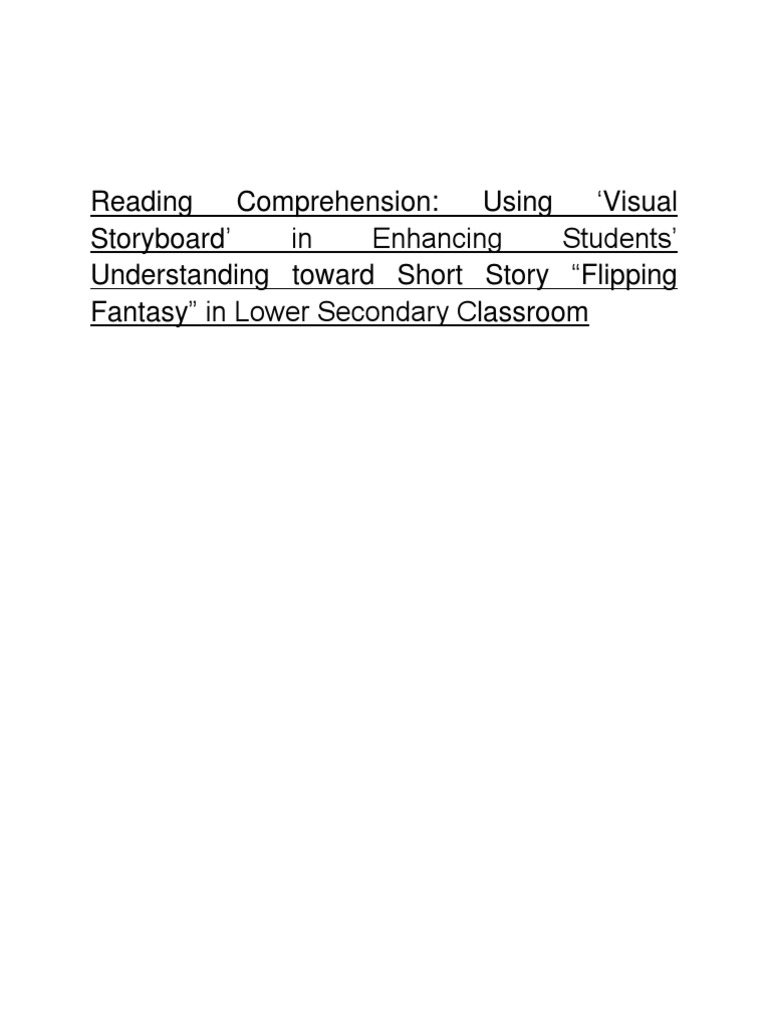 Visual Storyboard for ESL Reading Success | PDF | Reading Comprehension ...