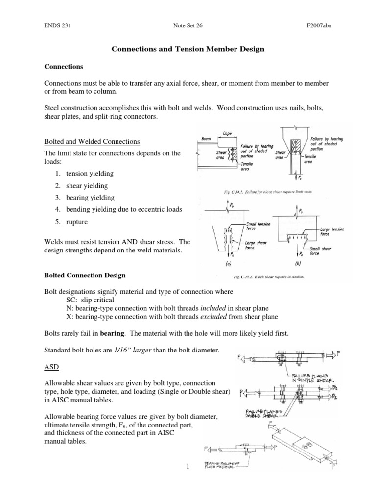 Connections and Tension Member Design | PDF