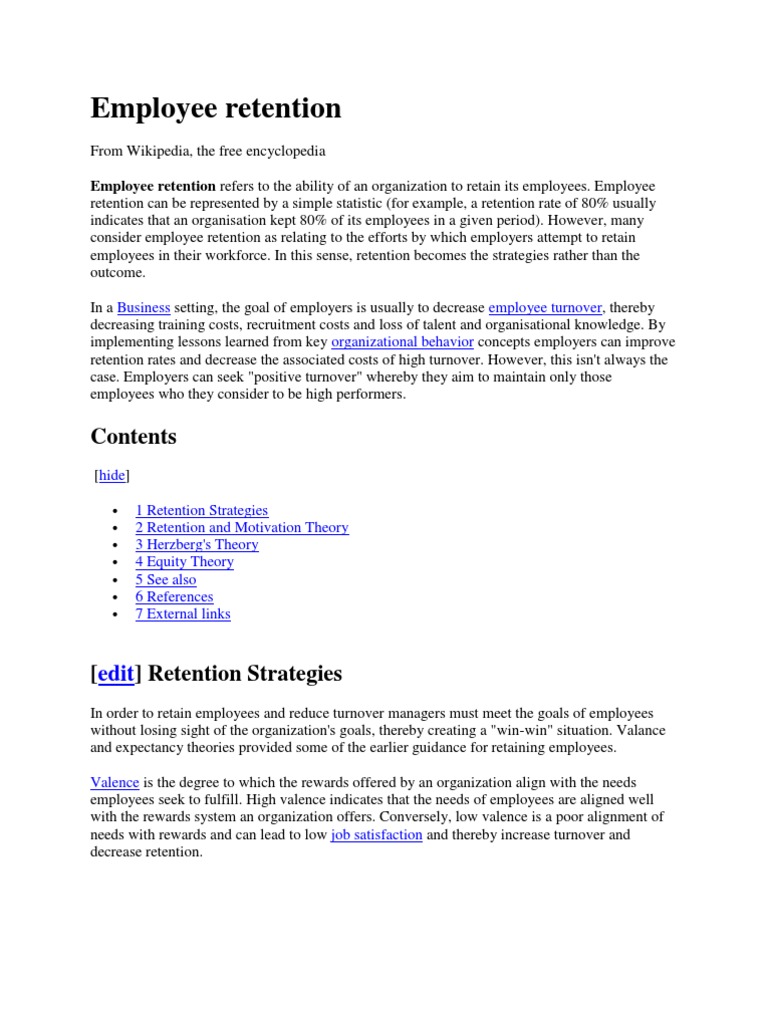 Employee Retention | PDF | Employee Retention | Employment