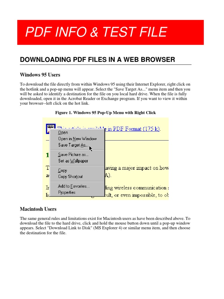 PDF Info & Test File: Downloading PDF Files in A Web Browser | PDF ...