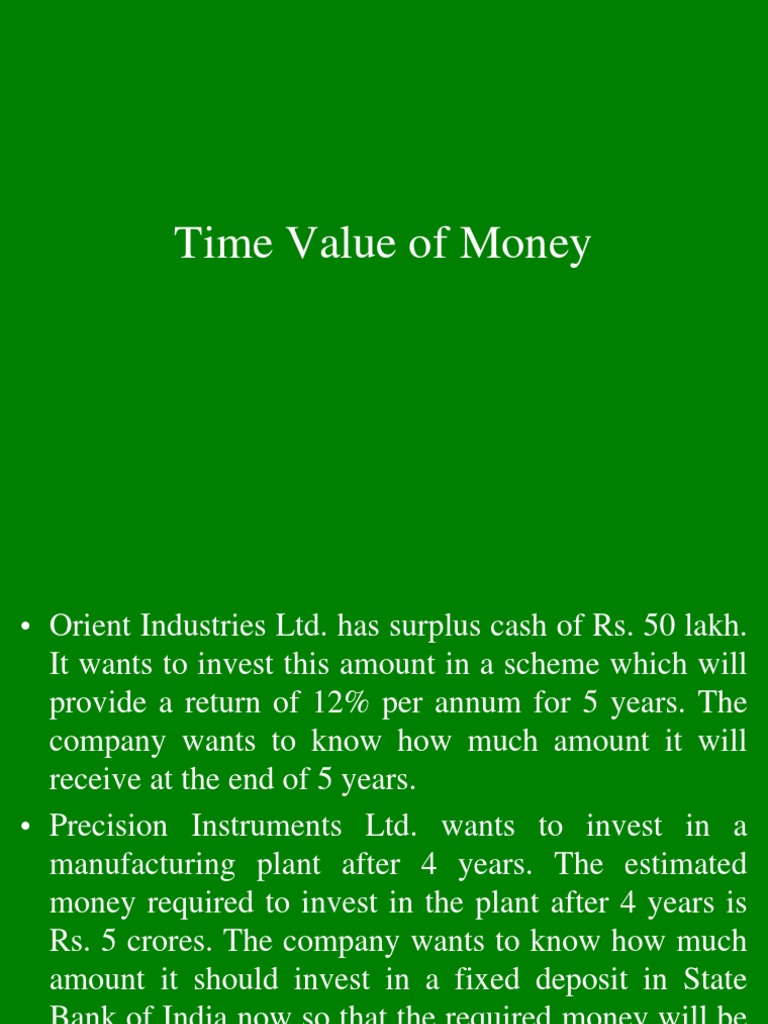 Time Value of Money | PDF | Present Value | Discounting