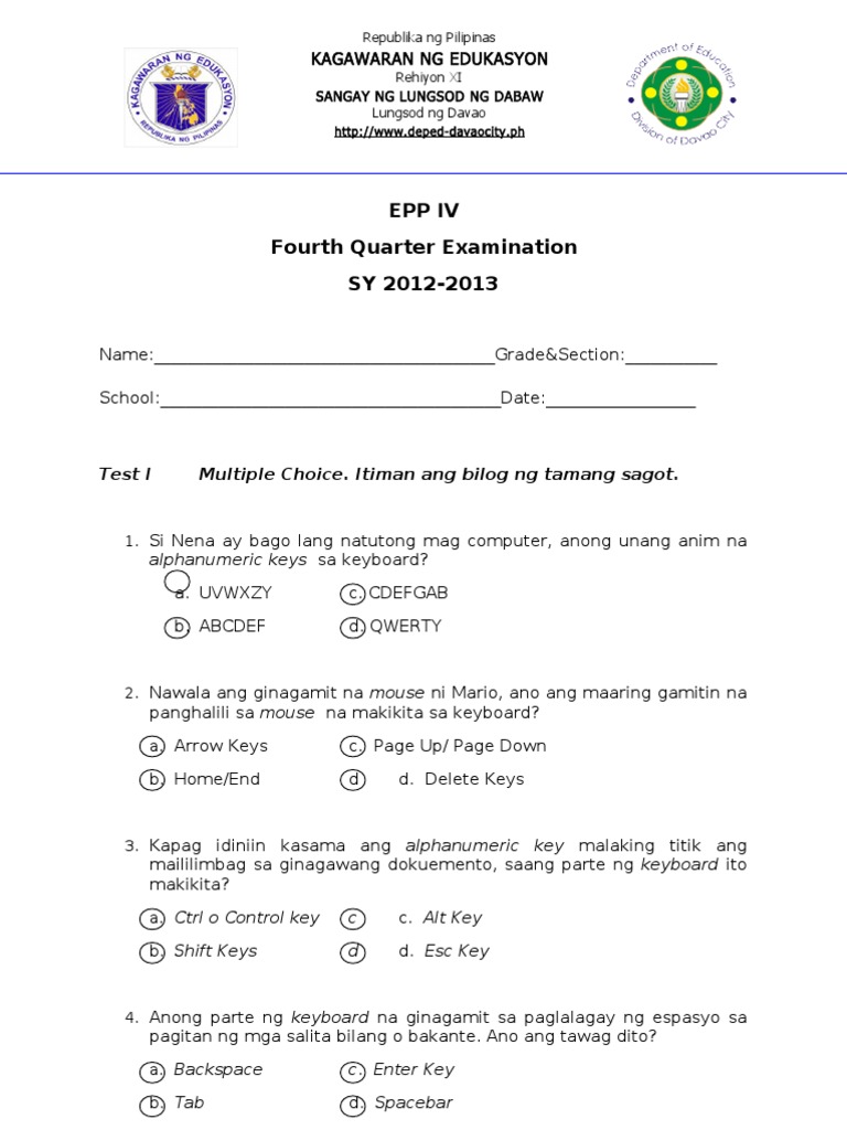 EPP - Grade 4 | PDF