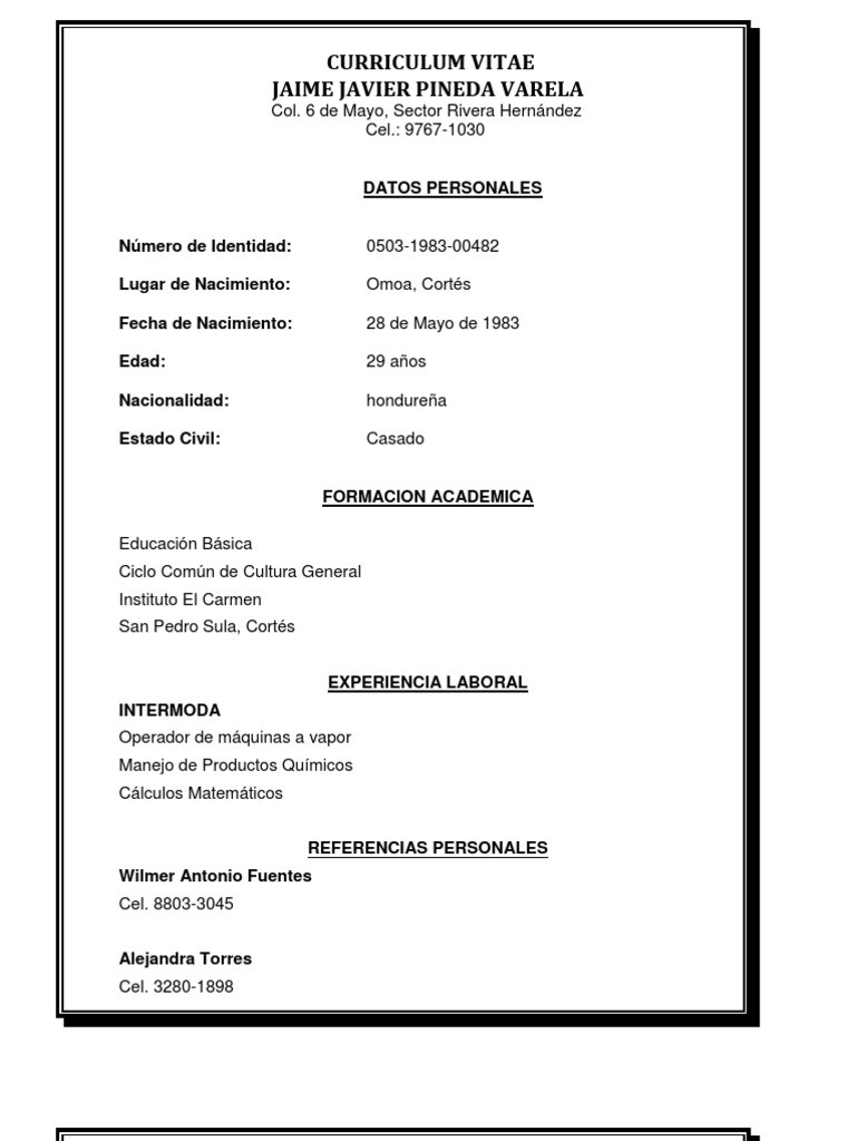 Curriculum Vitae Jaime Javier Pineda Varela | PDF | Educación avanzada Curriculum Vitae Jaime Javier Pineda Varela | PDF | Educación avanzada