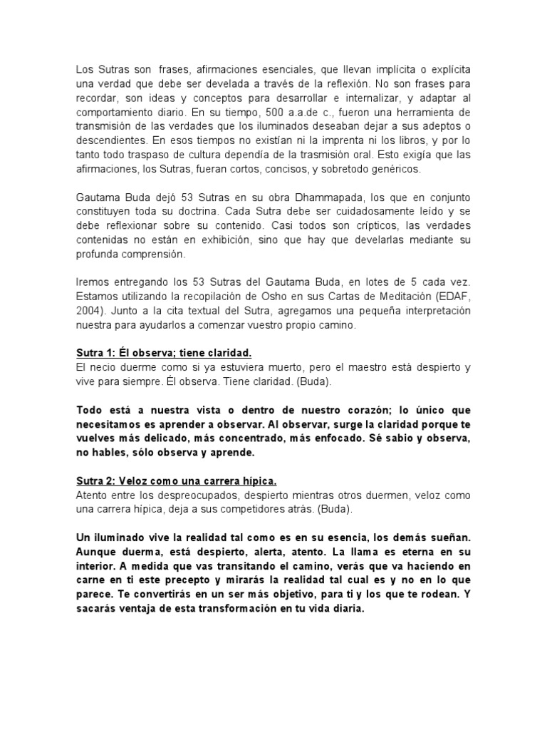 Sutras de Buda: Reflexiones y Sabiduría | PDF | Felicidad | Sutra