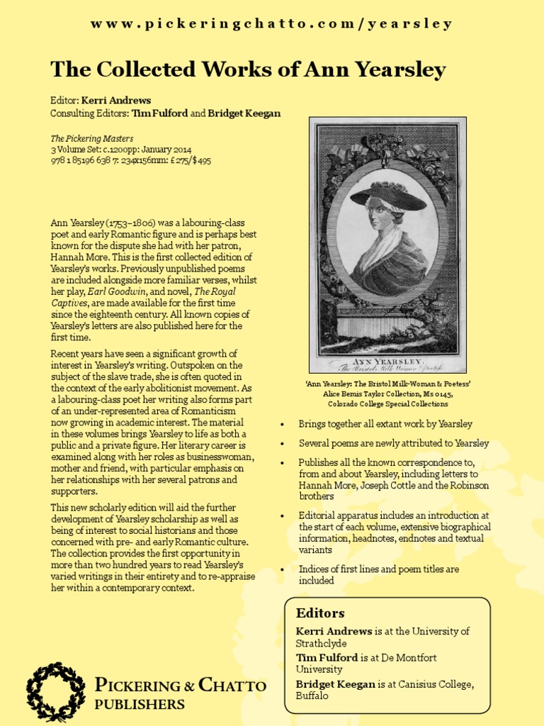 Ann Yearsley's Collected Works Edition | PDF | Romanticism | Works
