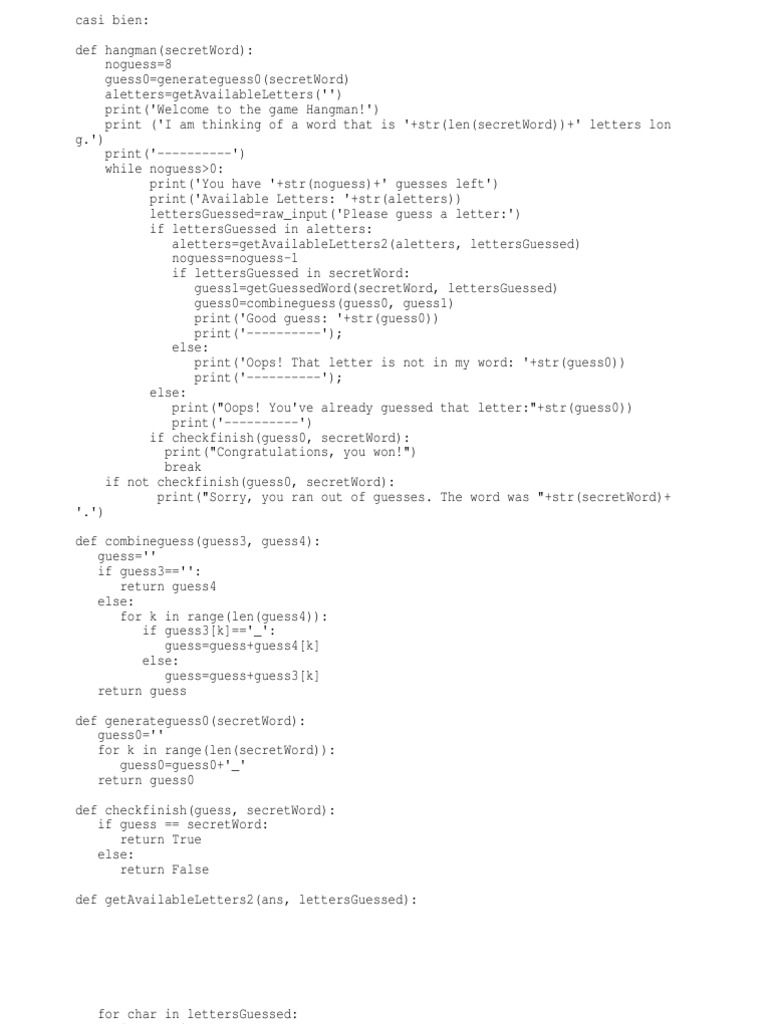 An Interactive Hangman Game Function In Python Pdf Areas Of Computer Science Computing
