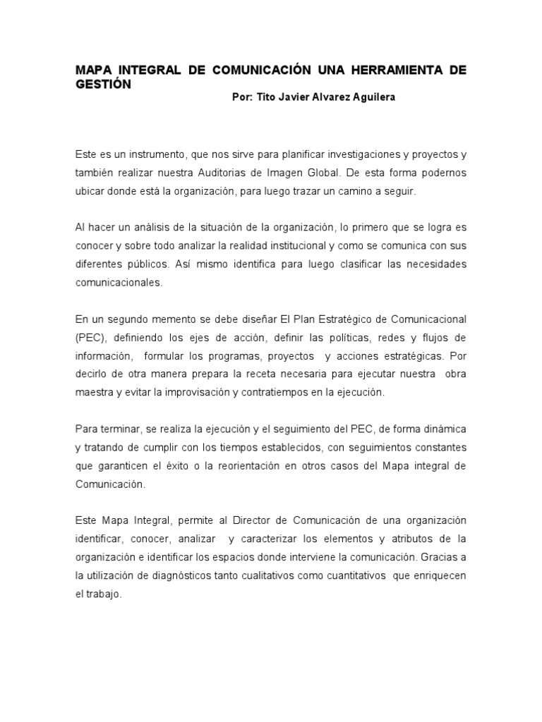 Mapa Integral de Comunicación | PDF | Comunicación | Planificación