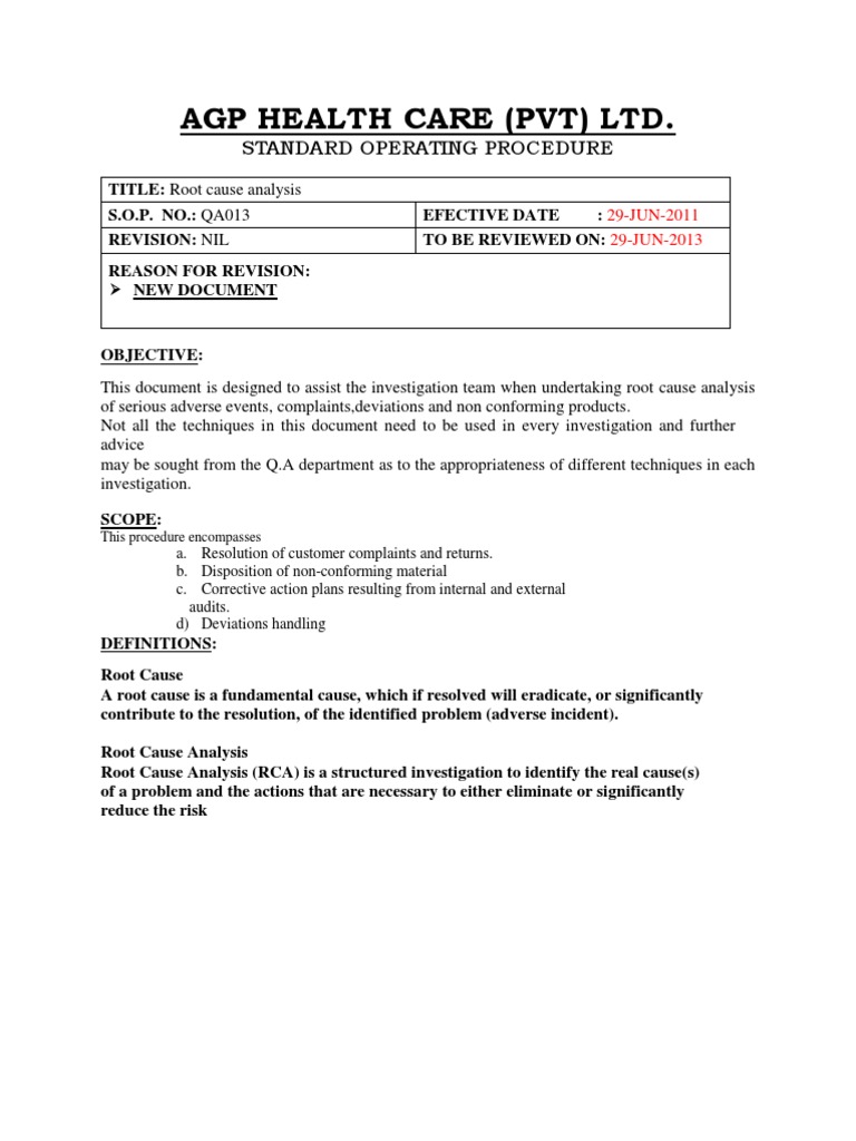 The Root Cause Analysis Process Should Follow These 7 Steps Pdf 4712