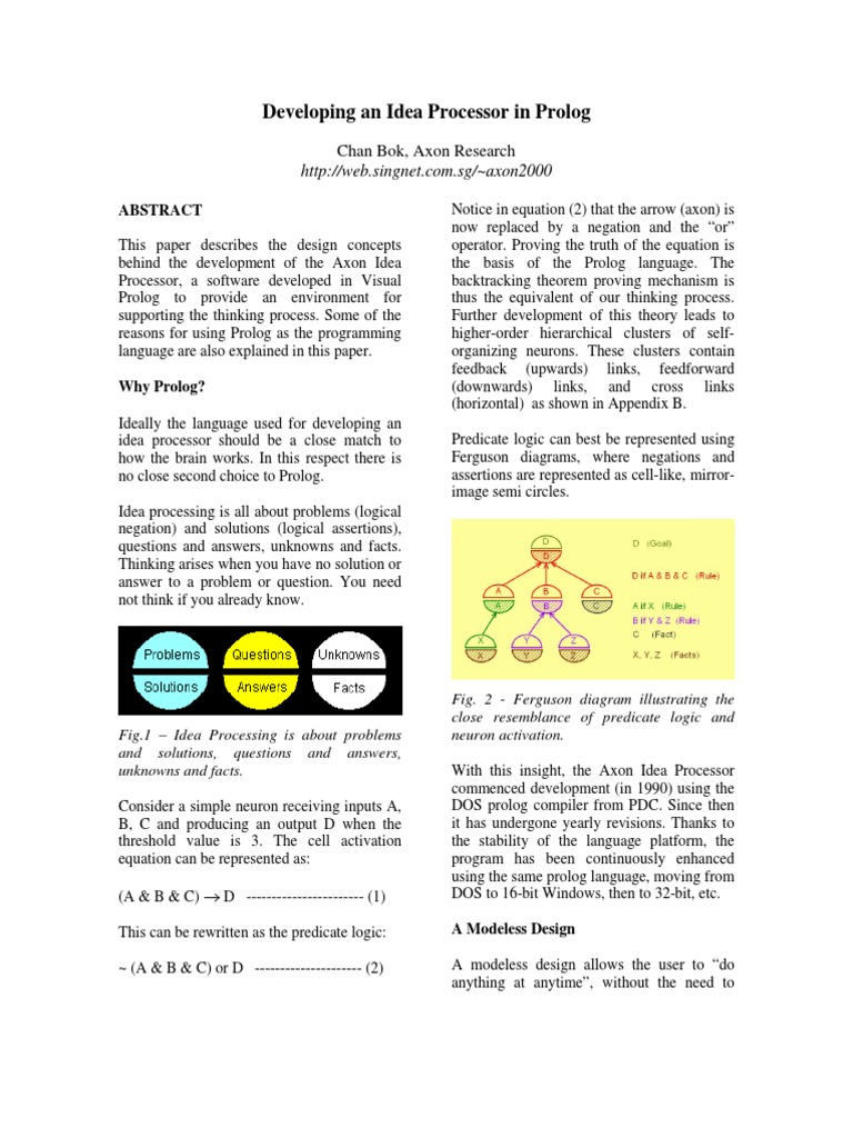 Developing Idea Processor (Axon2000) | PDF | Parsing | Simulation