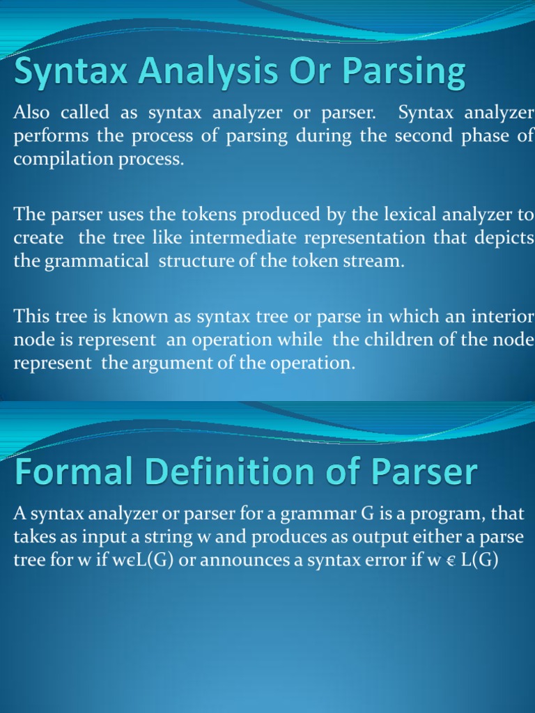 Syntax Analysis or Parsing | Download Free PDF | Parsing | Software ...