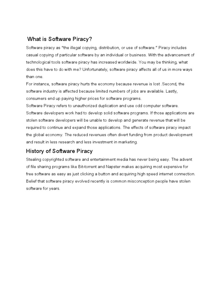 What Is Software Piracy | PDF | Copyright Infringement | Intellectual ...